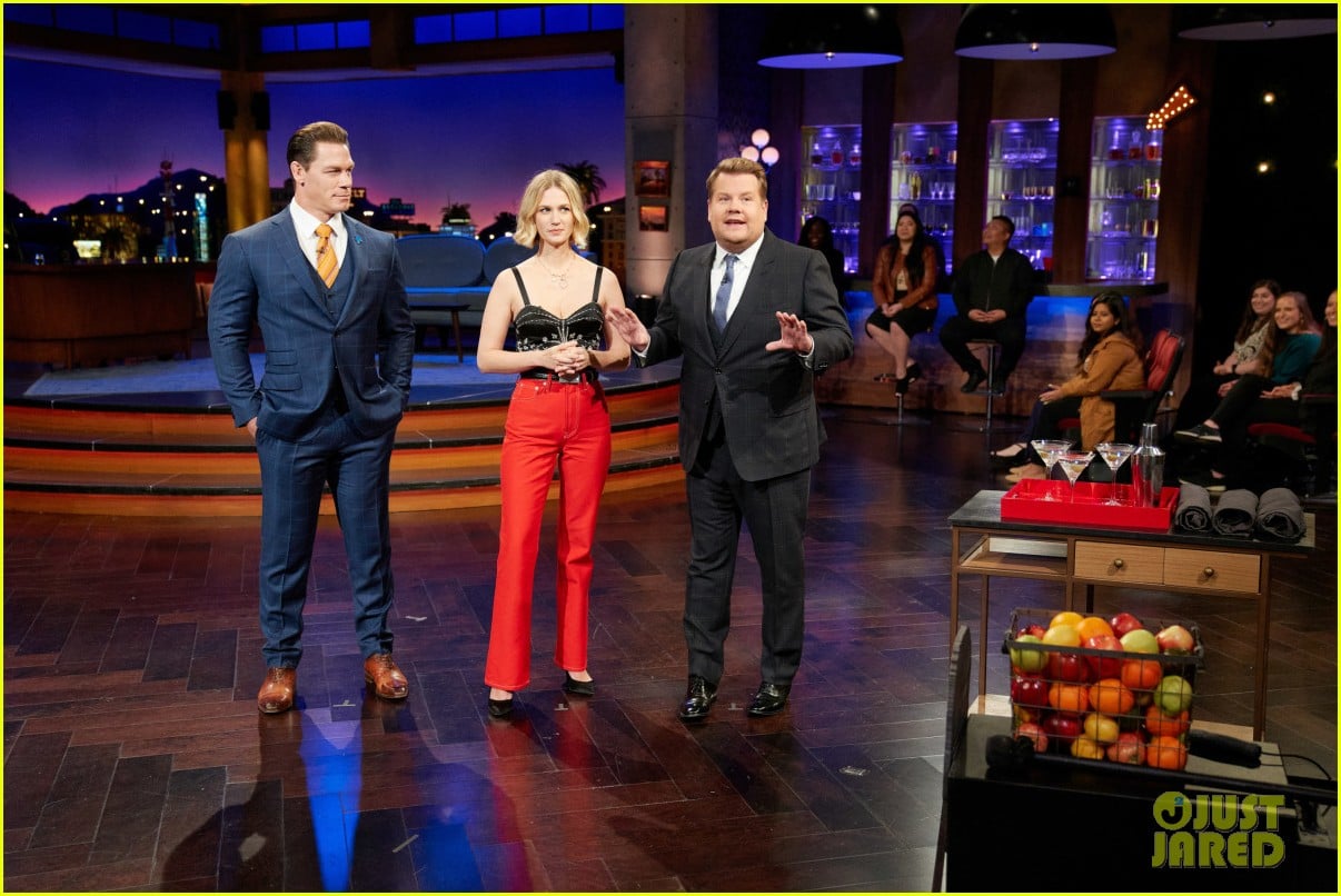 January Jones & John Cena Test Their Nerves in 'Late Late Show's Flinch ...