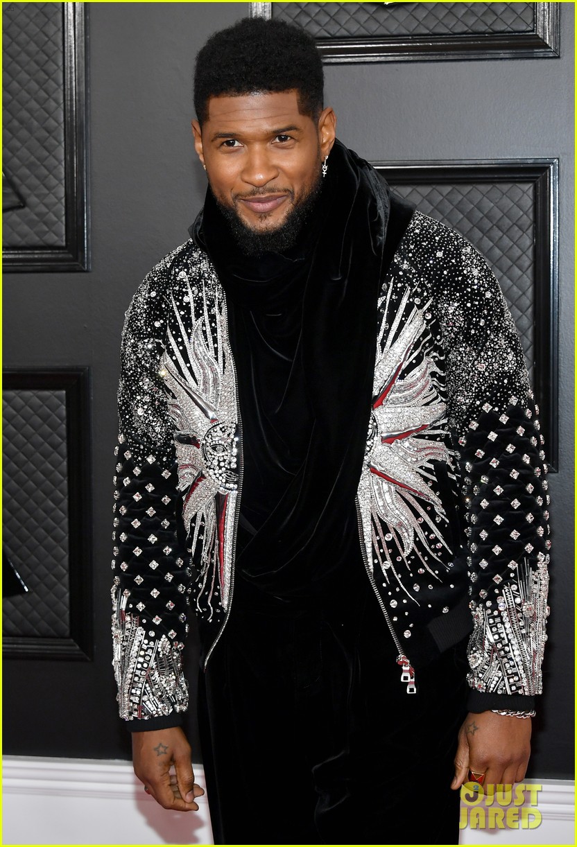 Usher Shows Off Super Studded Jacket at Grammys 2020 Ahead of Prince ...