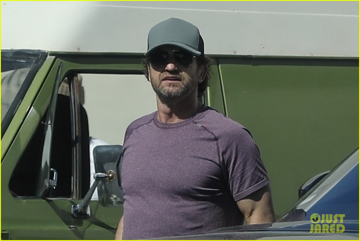 Gerard Butler Is Looking Fit While Test Driving a Vintage Van with ...
