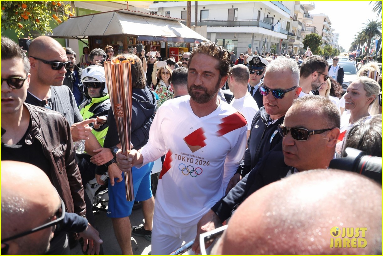 Gerard Butler Lights the Olympic Torch During Event in Sparta!: Photo ...