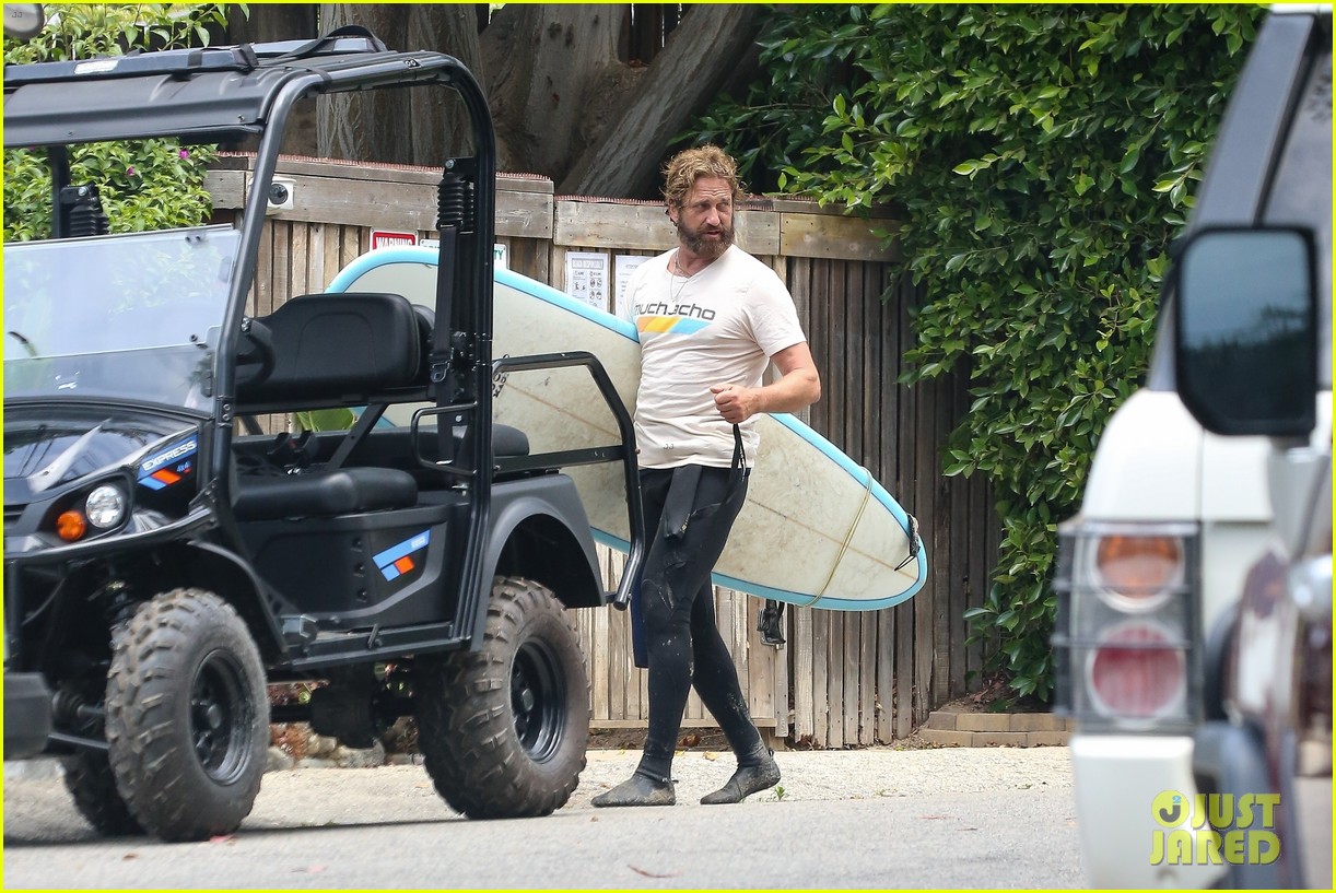 Gerard Butler Hits the Beach with Joel Kinnaman Again for Another Surf ...