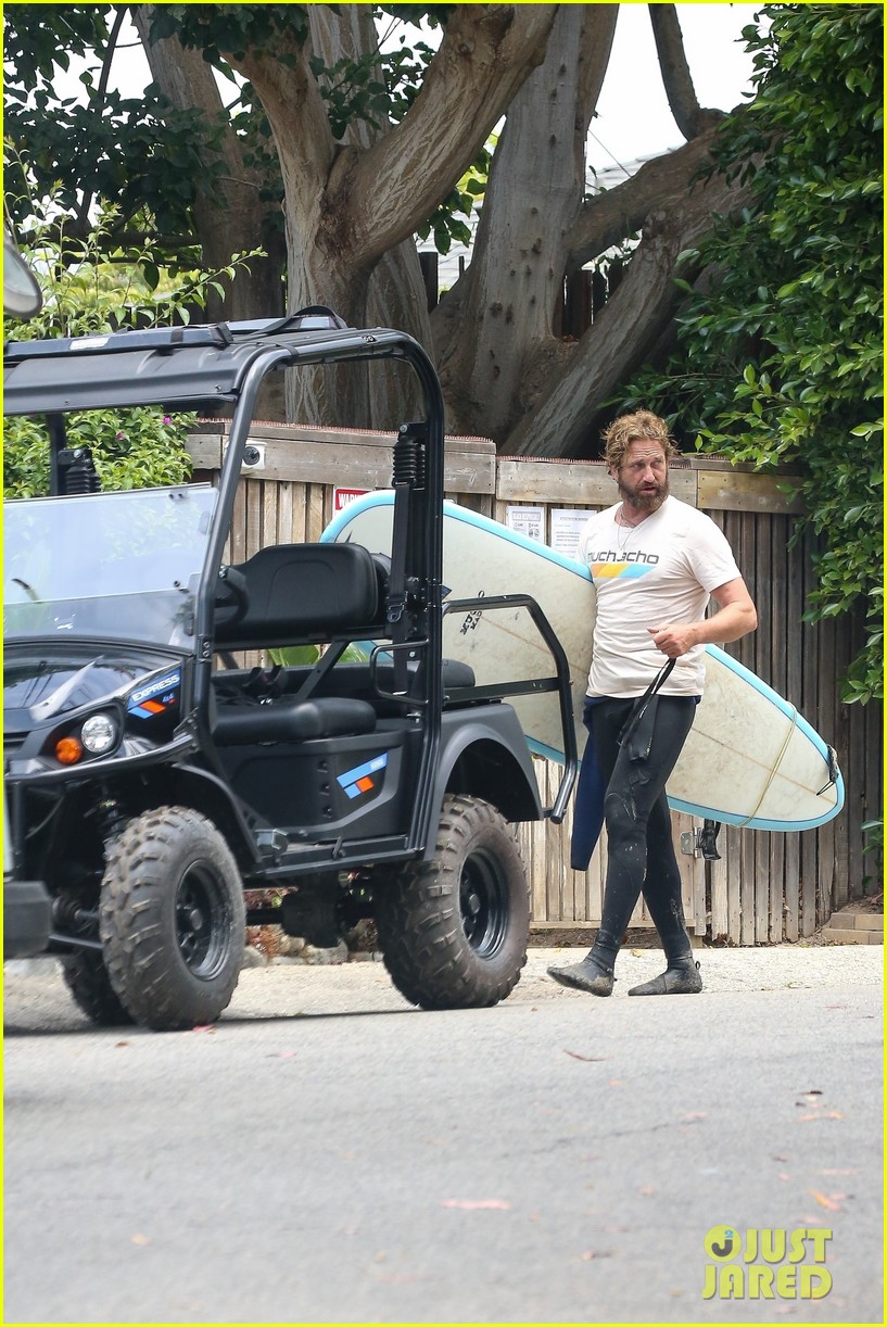 Gerard Butler Hits the Beach with Joel Kinnaman Again for Another Surf ...