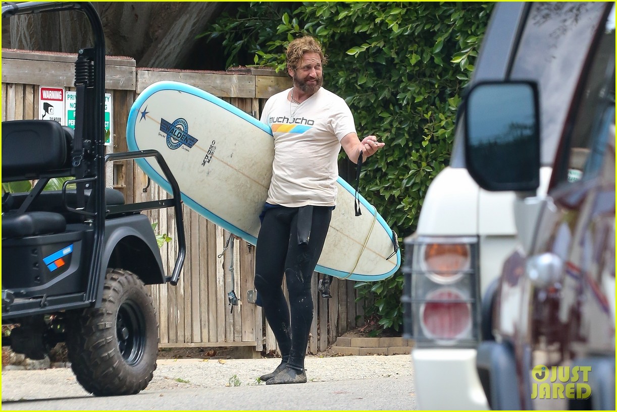 Gerard Butler Hits the Beach with Joel Kinnaman Again for Another Surf ...