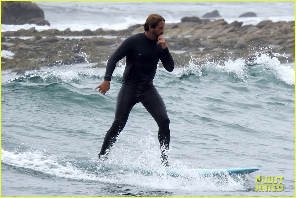 Gerard Butler Puts On His Skintight Wetsuit for a Day of Surfing: Photo ...