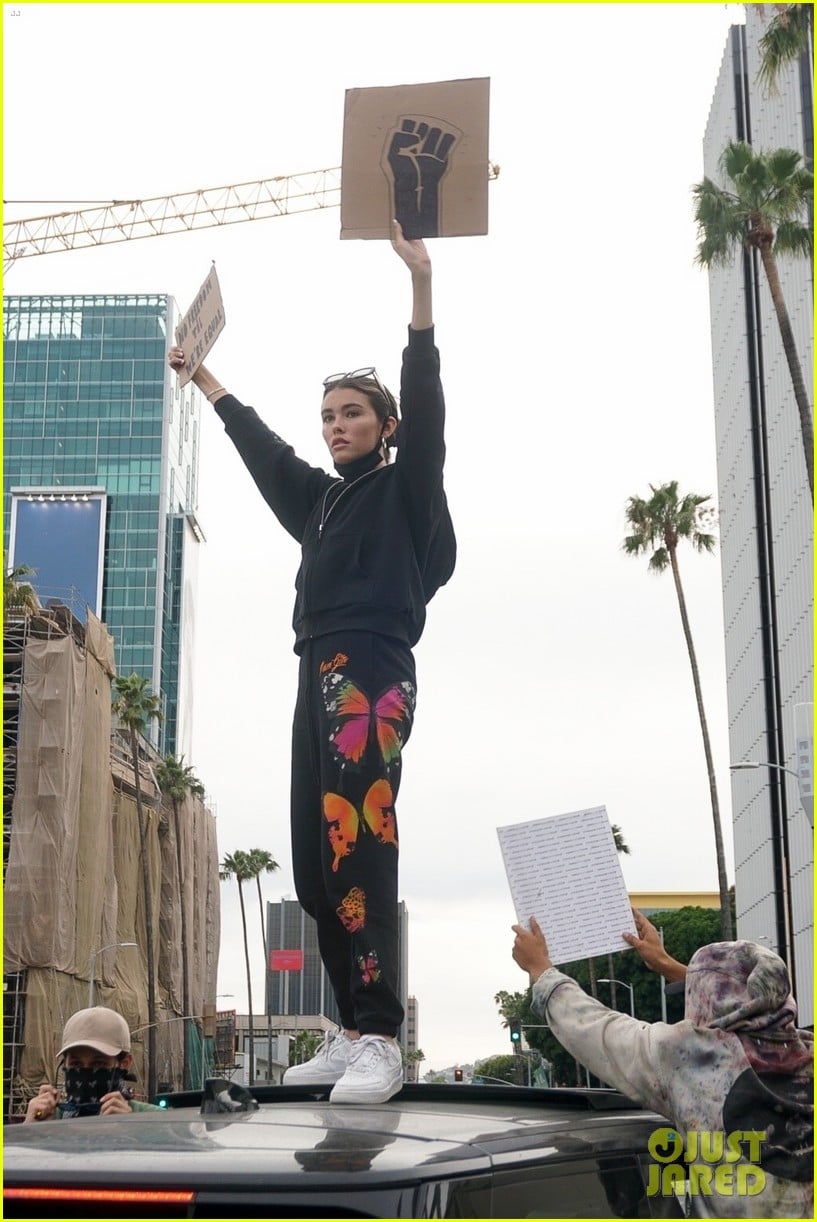Madison Beer Holds Up Signs While Attending George Floyd Protests ...