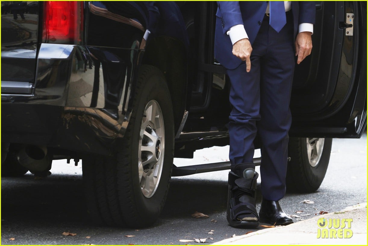 Joe Biden Wears Walking Boot After Suffering Fracture in Foot: Photo ...