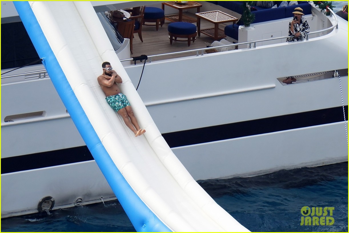 Shirtless John Legend Slides Down a Yacht During Family Vacation with ...