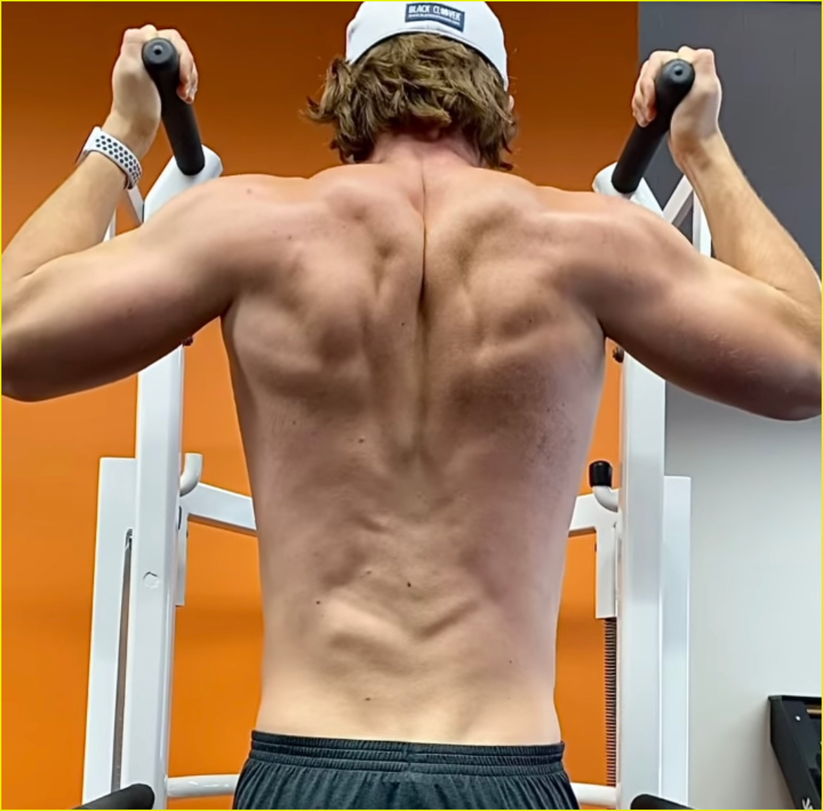 Patrick Schwarzenegger Bares His Abs & Wears a Mask During Workout ...