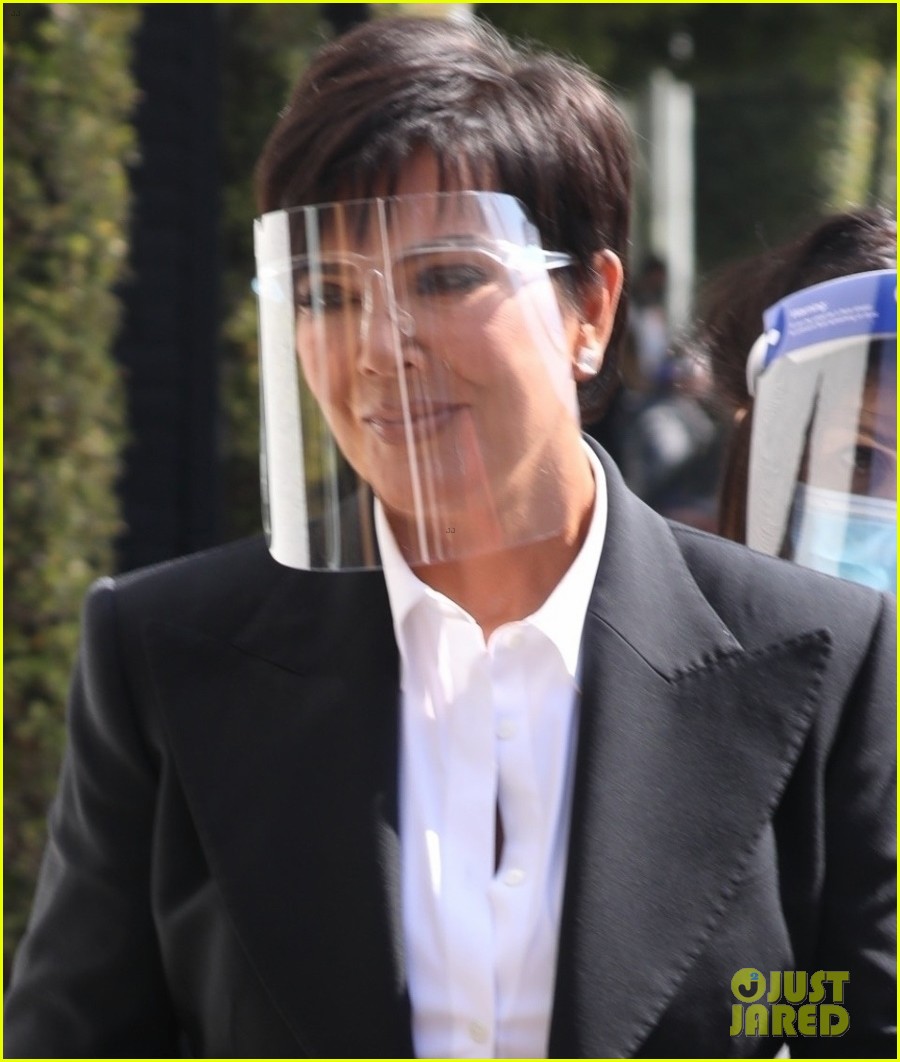 Kris Jenner Stays Safe Behind Face Shield While Filming a New ...