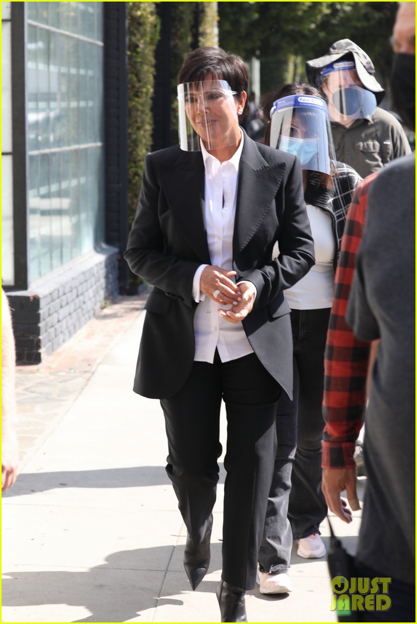 Kris Jenner Stays Safe Behind Face Shield While Filming a New ...