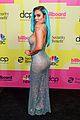 Karol G Rocks Bright Blue Hair & A Shimmering See-Through Look at the Billboard Music Awards ...