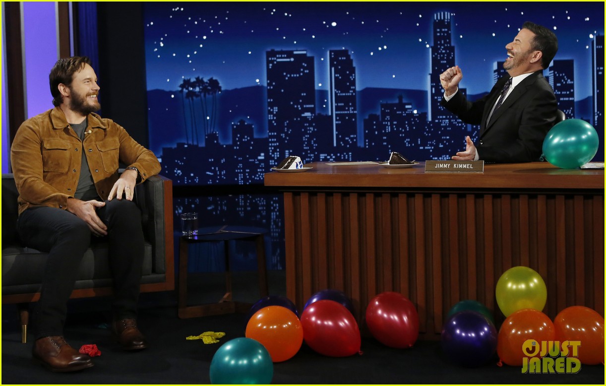 Chris Pratt Hilariously Throws Jimmy Kimmel A Retirement Party: Photo ...