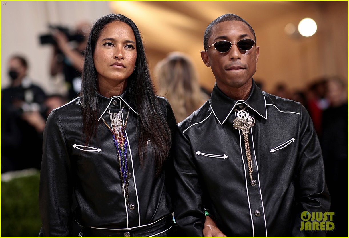Pharrell Williams & Wife Helen Match in Leather Cowboy-Inspired Outfits ...