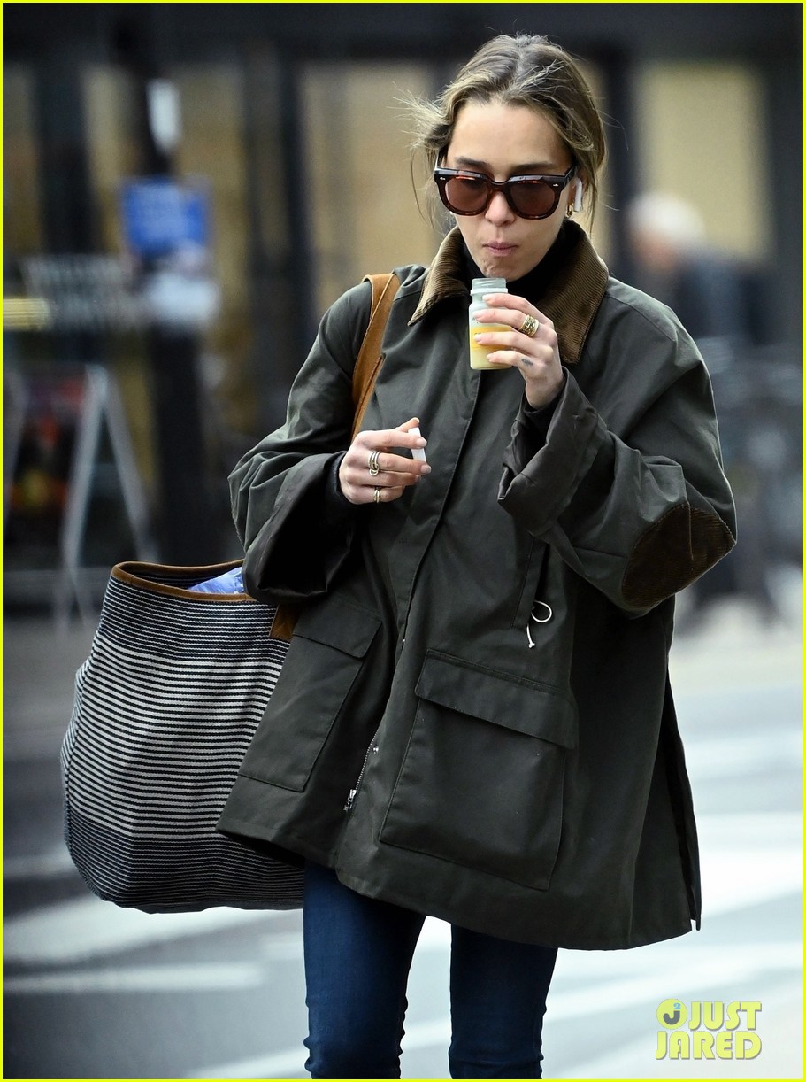 Emilia Clarke Does a Wellness Shot During a Day of Shopping in East ...