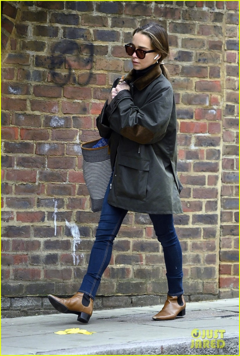 Emilia Clarke Does a Wellness Shot During a Day of Shopping in East ...