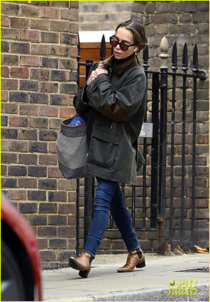 Emilia Clarke Does a Wellness Shot During a Day of Shopping in East ...