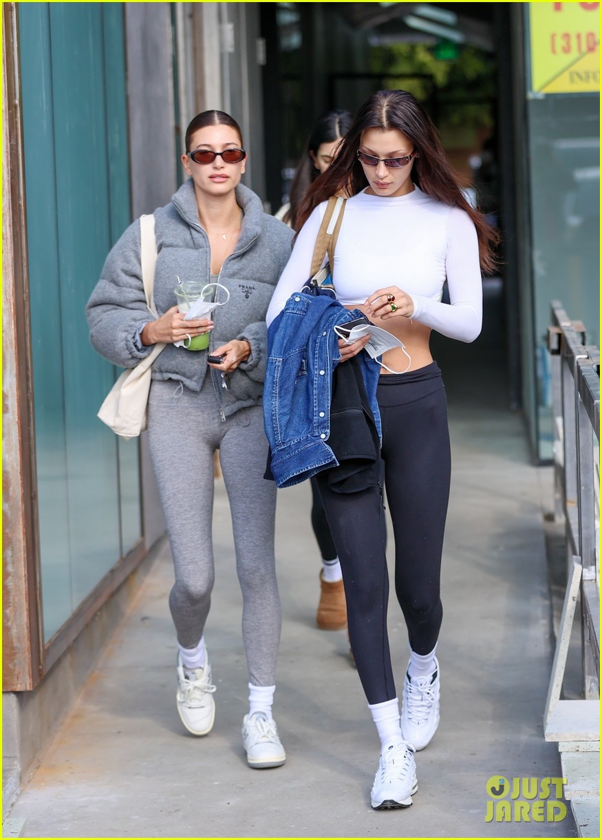 Hailey Bieber & Bella Hadid Kick Off Their Weekend with Pilates Class ...