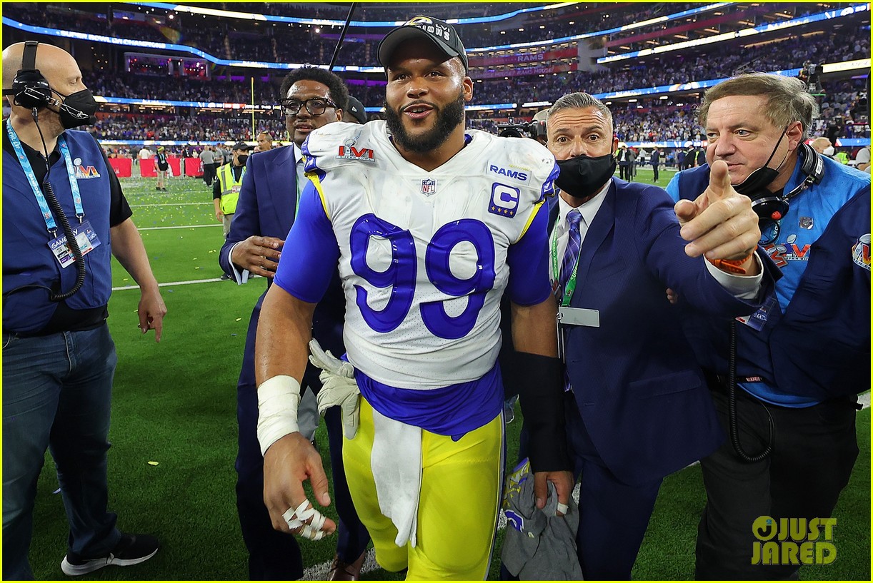 Aaron Donald Celebrated Super Bowl 2022 Win with Wife Erica & His Three ...