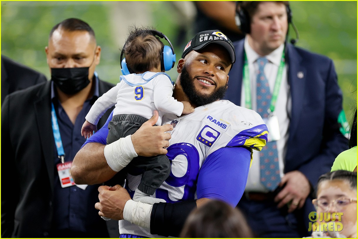 Aaron Donald Celebrated Super Bowl 2022 Win with Wife Erica & His Three ...