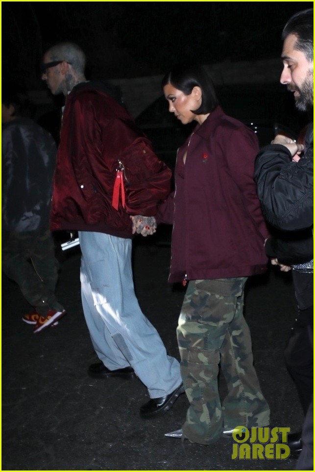 Kourtney Kardashian & Travis Barker Hold Hands While Heading to His Son ...