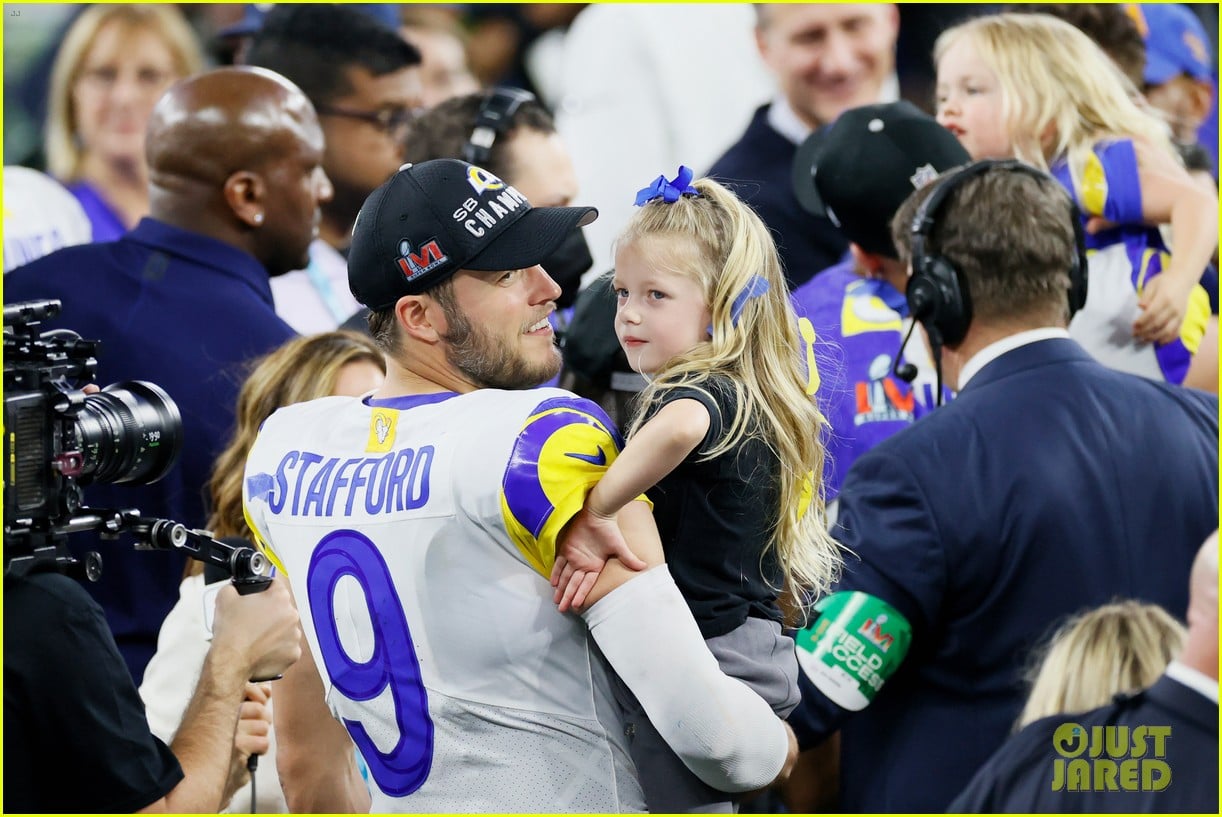 Matthew Stafford, Wife Kelly, & Their Four Kids Celebrate Super Bowl Win On the Field Together ...