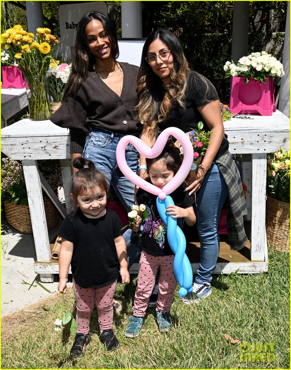 Zoe Saldana & Jenna Dewan Hand Out Special Gifts To Moms in LA During Baby2Baby's Event: Photo ...