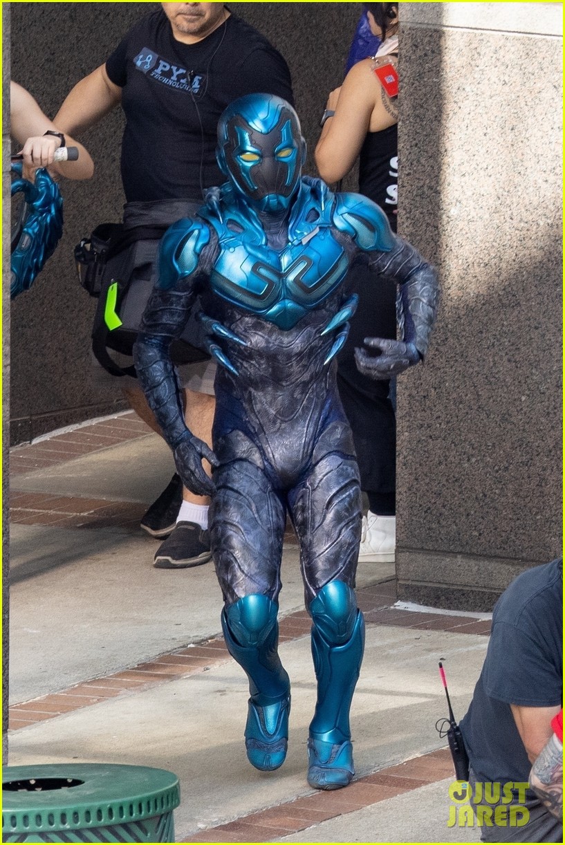 Xolo Maridueña Seen On 'Blue Beetle' Set For First Time In Full Costume!: Photo 4764597 | Photos ...
