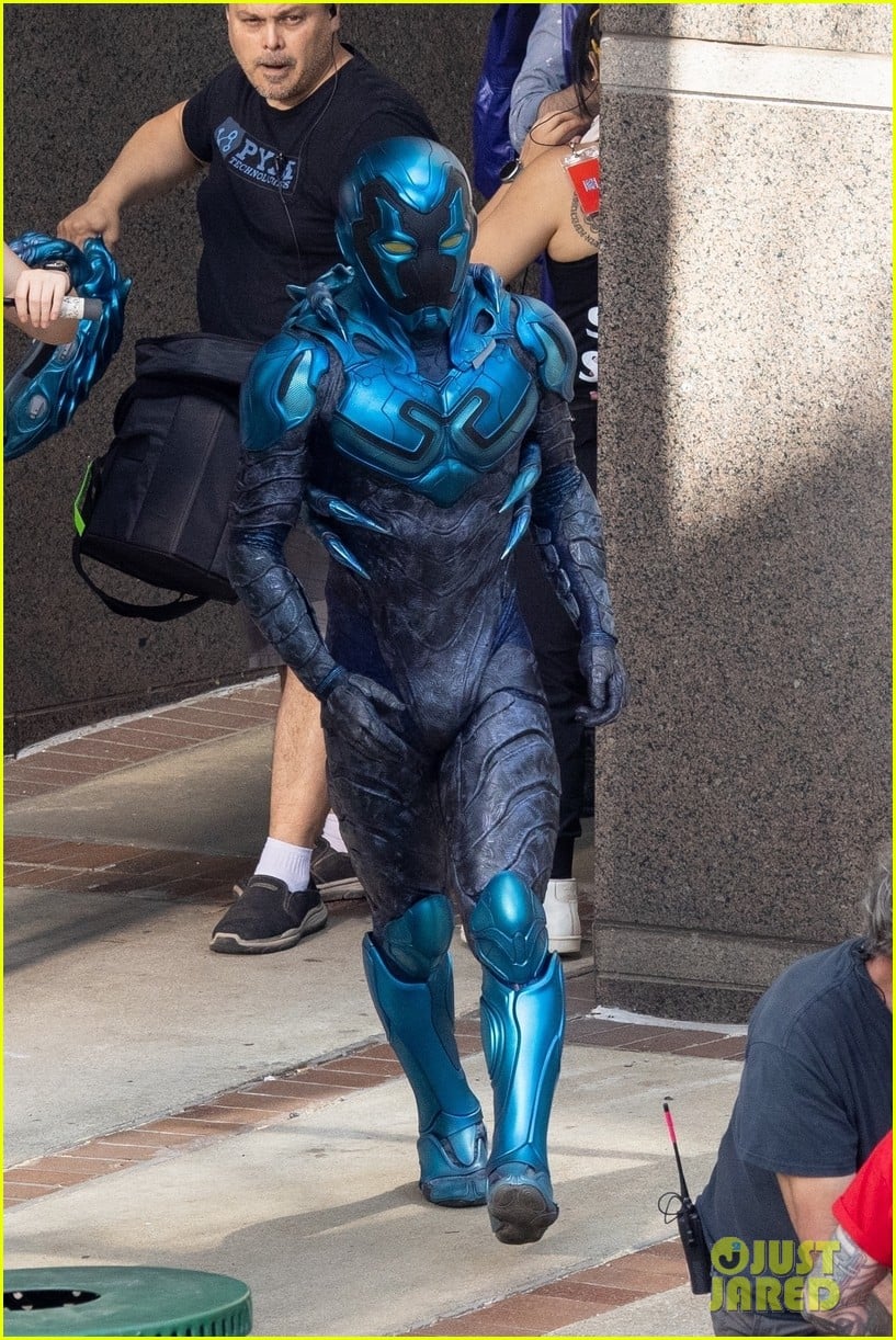 Xolo Maridueña Seen On 'Blue Beetle' Set For First Time In Full Costume!: Photo 4764603 | Photos ...