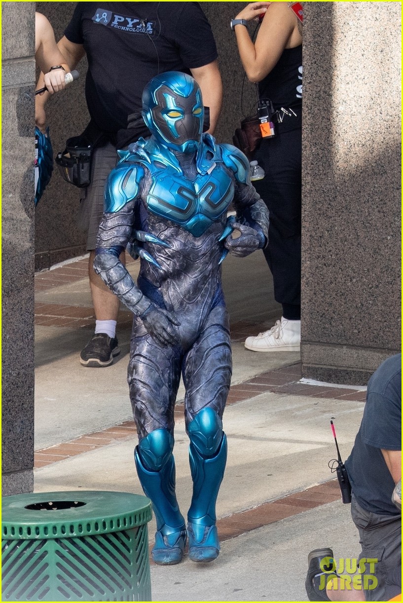 Xolo Maridueña Seen On 'Blue Beetle' Set For First Time In Full Costume!: Photo 4764611 | Photos ...