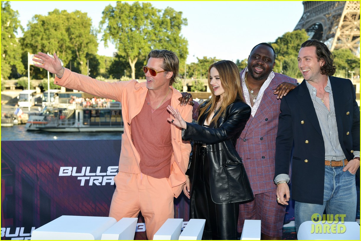 Brad Pitt & Joey King Kick Off 'Bullet Train' Press Tour in Paris at ...
