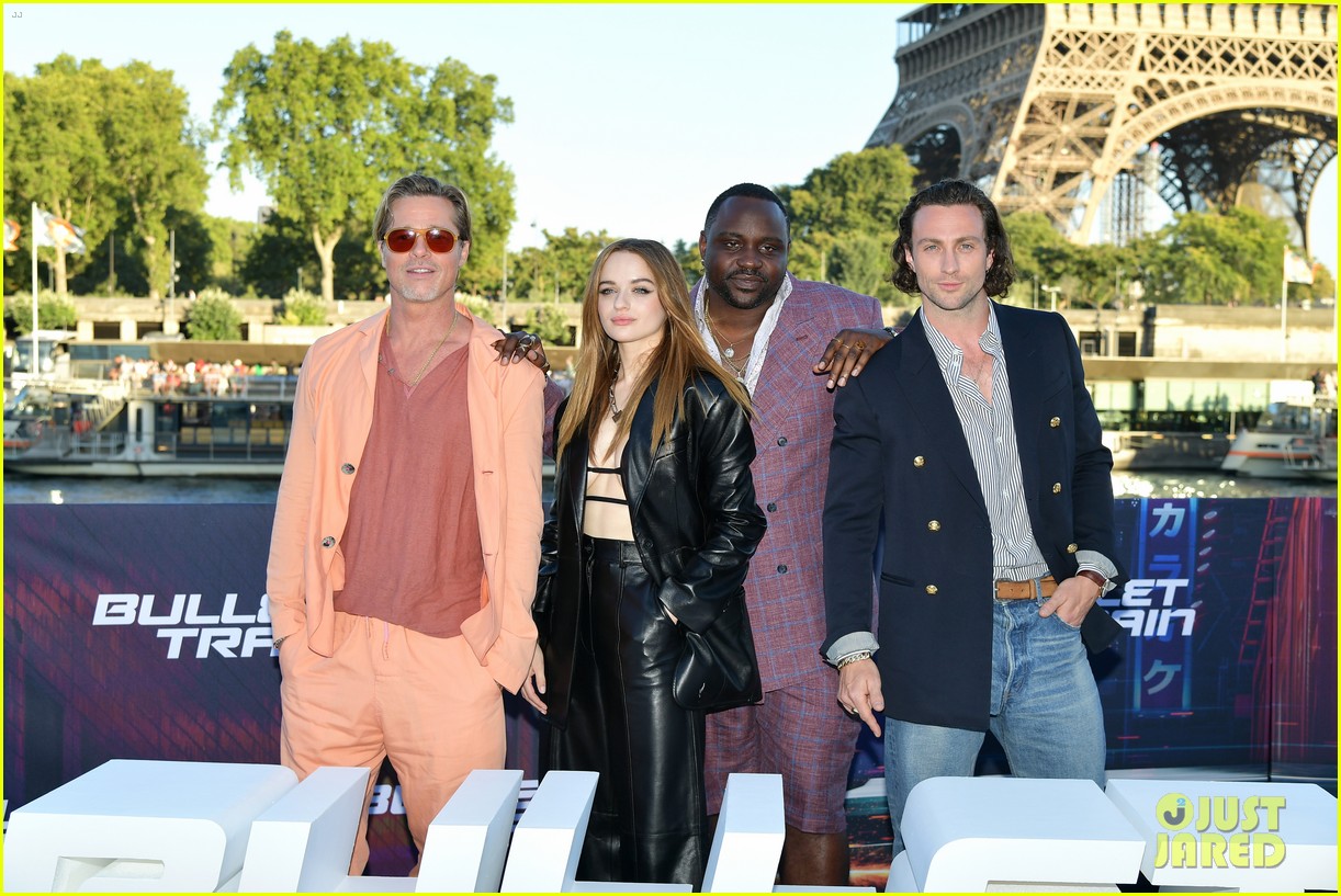 Brad Pitt & Joey King Kick Off 'Bullet Train' Press Tour in Paris at ...