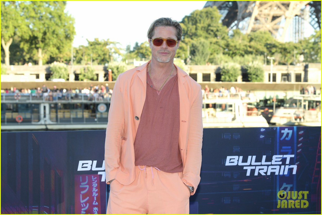 Brad Pitt & Joey King Kick Off 'Bullet Train' Press Tour in Paris at ...