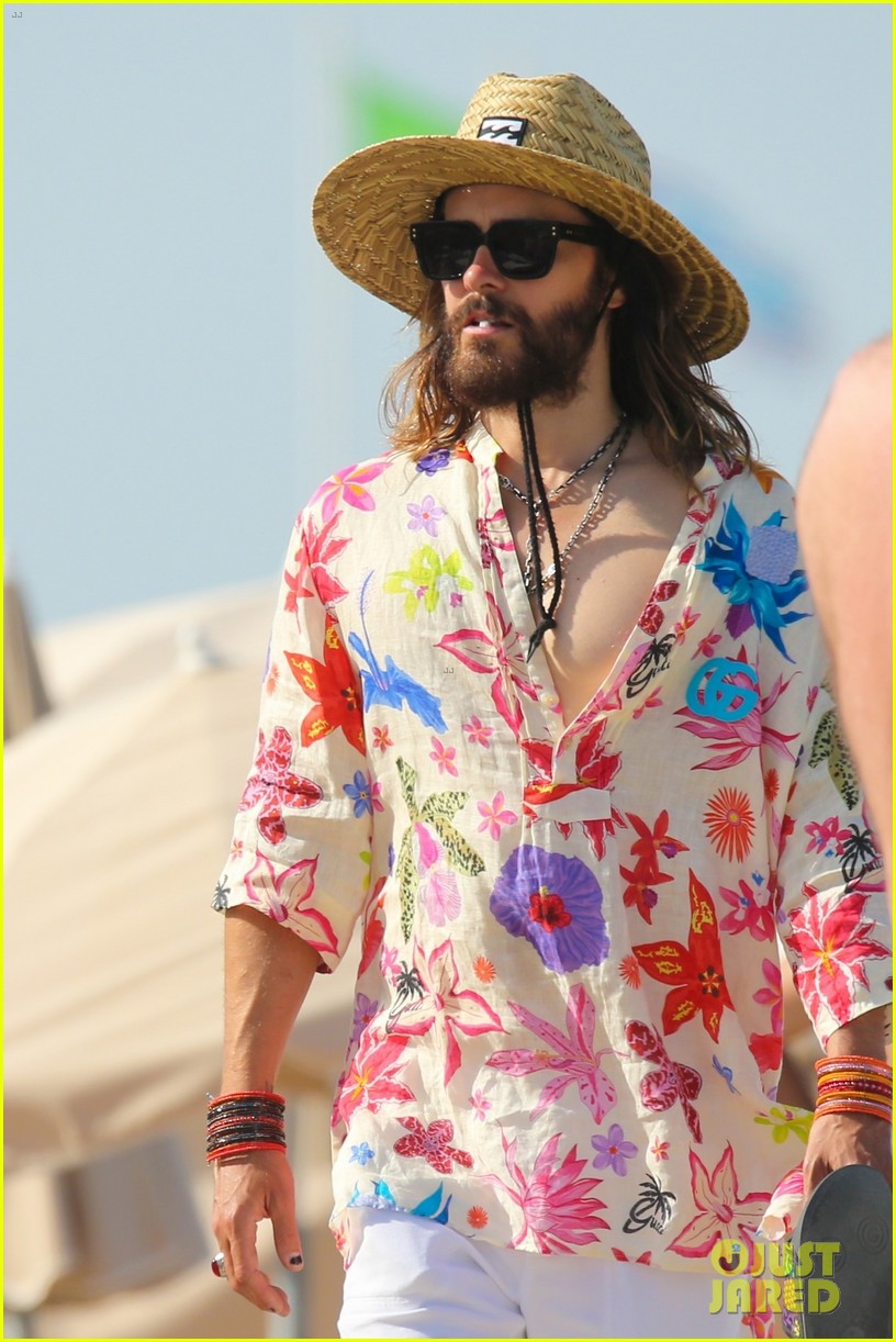Jared Leto Wears Colorful Shirt & Straw Hat During Day Out in St ...
