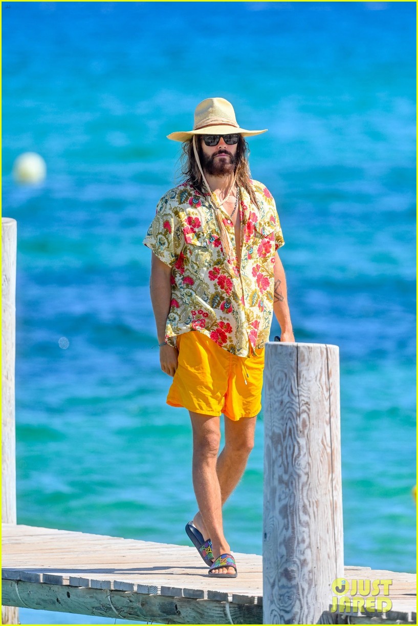 Jared Leto Sports Fun Floral-Print Shirt While Arriving at Club 55 in ...