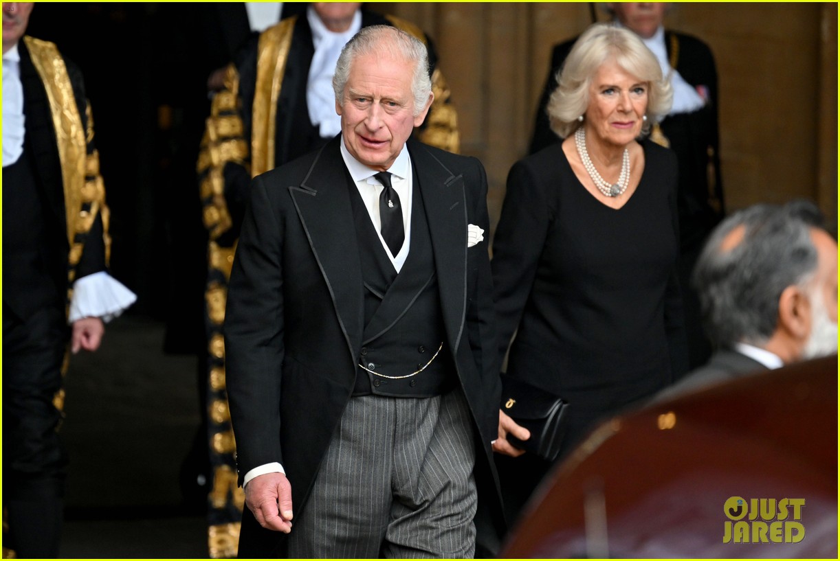 King Charles & Camilla, Queen Consort Sit on Thrones for First Time After Queen's Death, Address ...