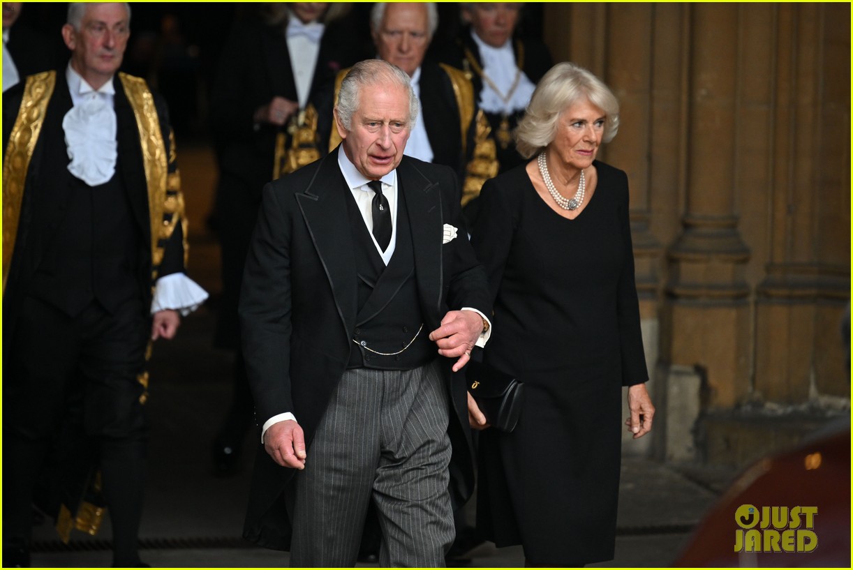 King Charles & Camilla, Queen Consort Sit on Thrones for First Time After Queen's Death, Address ...