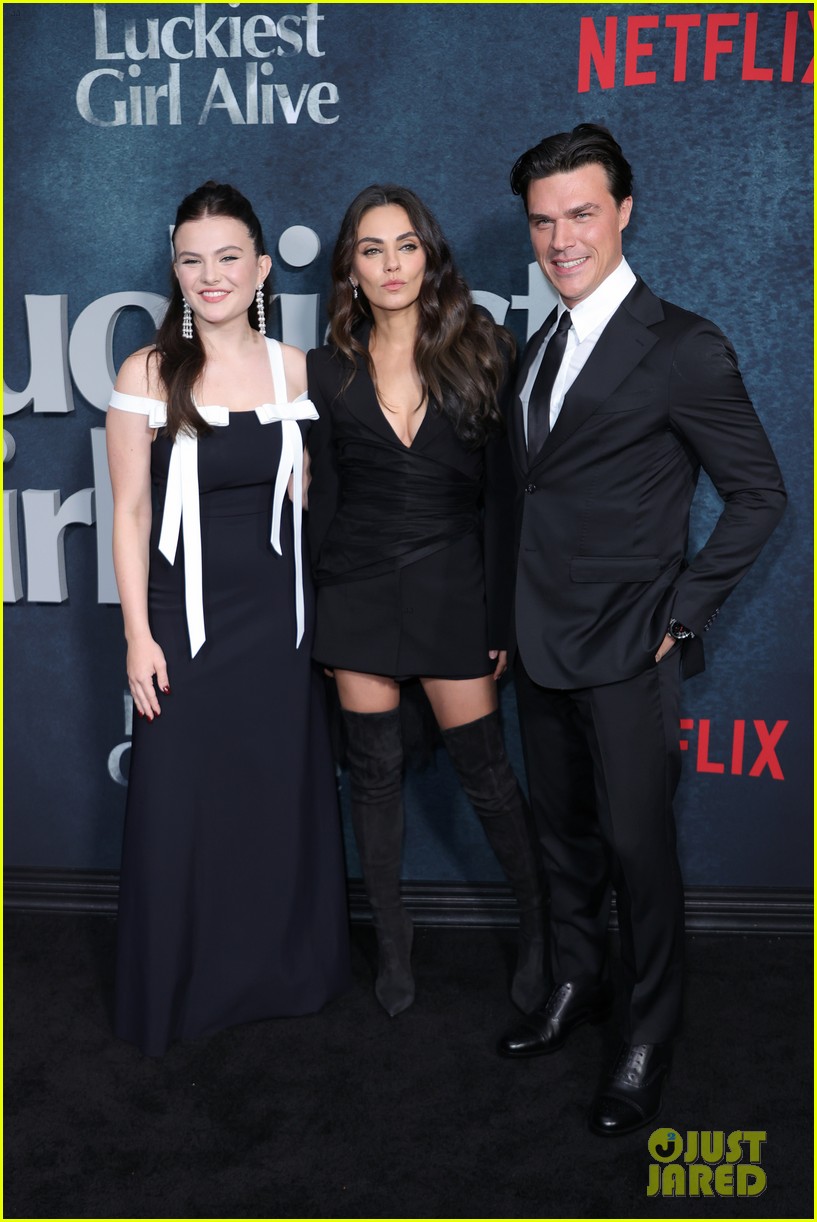 Mila Kunis Wears Black Mini-Dress & Thigh High Boots for 'Luckiest Girl ...