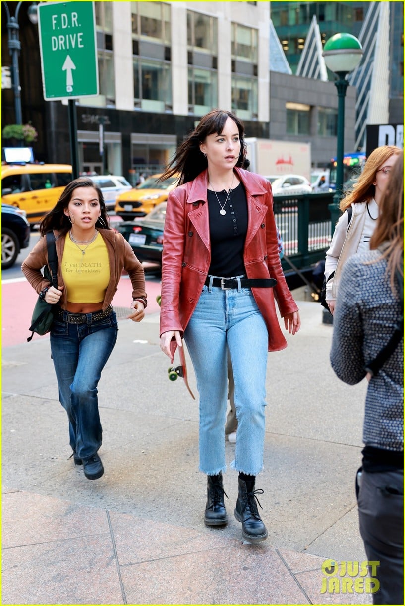 Dakota Johnson Spotted Filming 'Madame Web' Scene with Sydney Sweeney ...