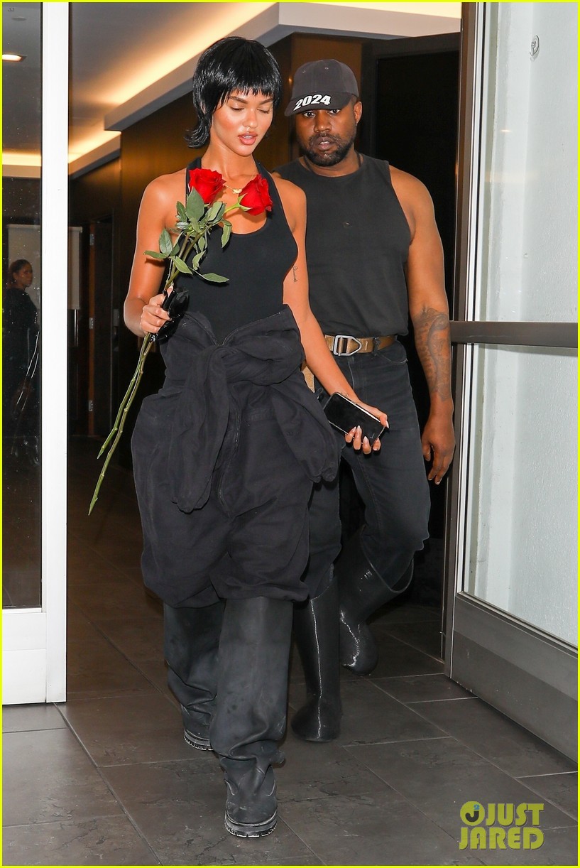 Kanye West Seemingly Gifts Juliana Nalu Red Roses During Night Out ...