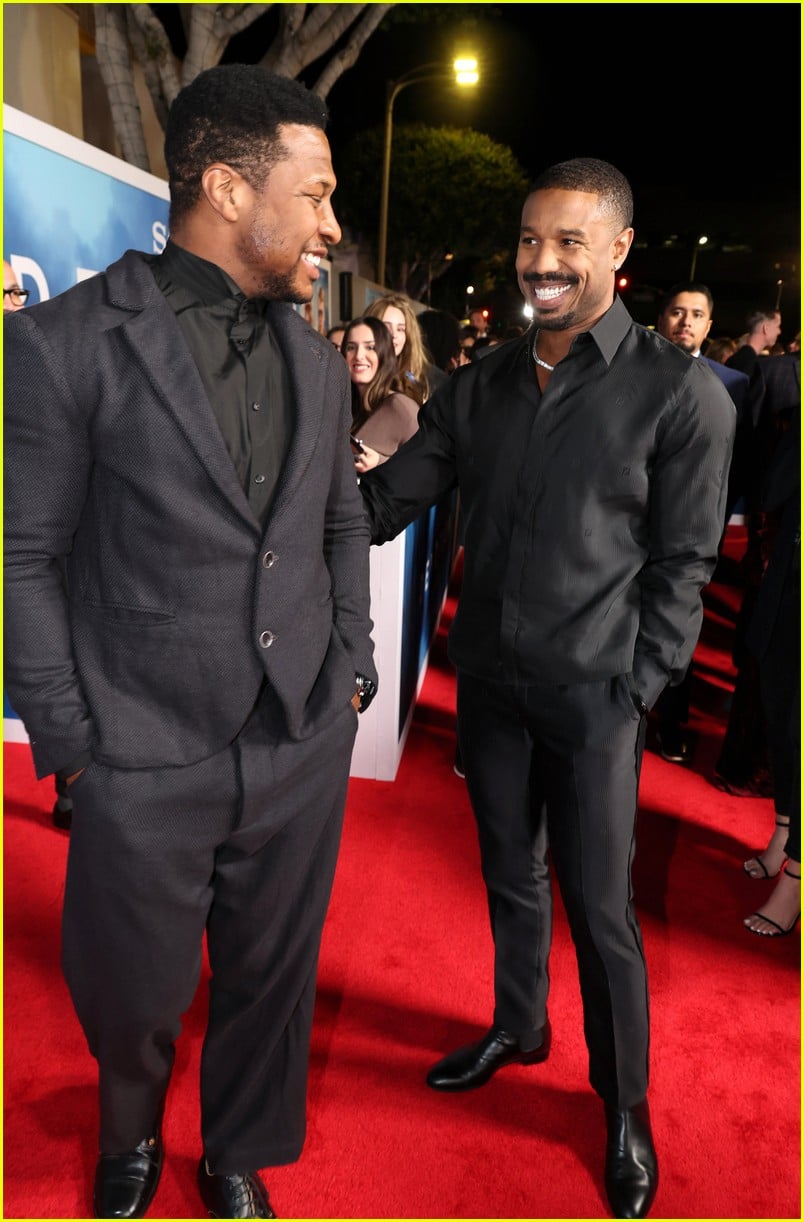 Michael B. Jordan Supports Jonathan Majors & Glen Powell at the ...