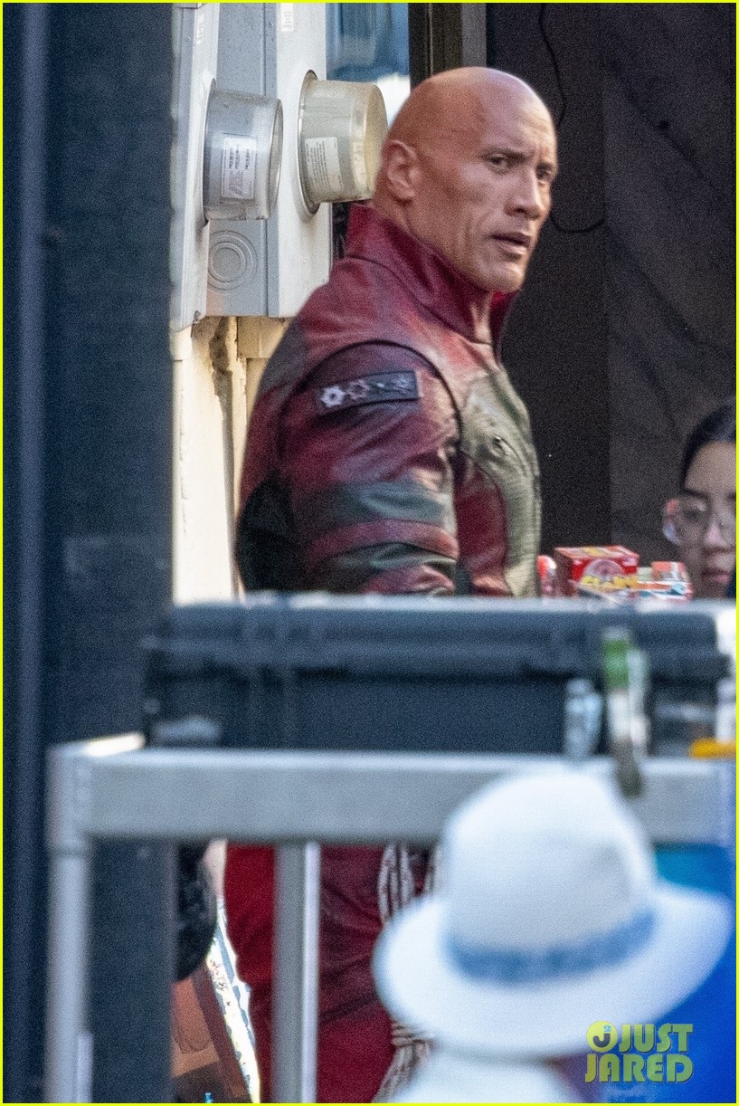 Dwayne Johnson Wears All-Leather Look While Filming 'Red One' Scenes ...
