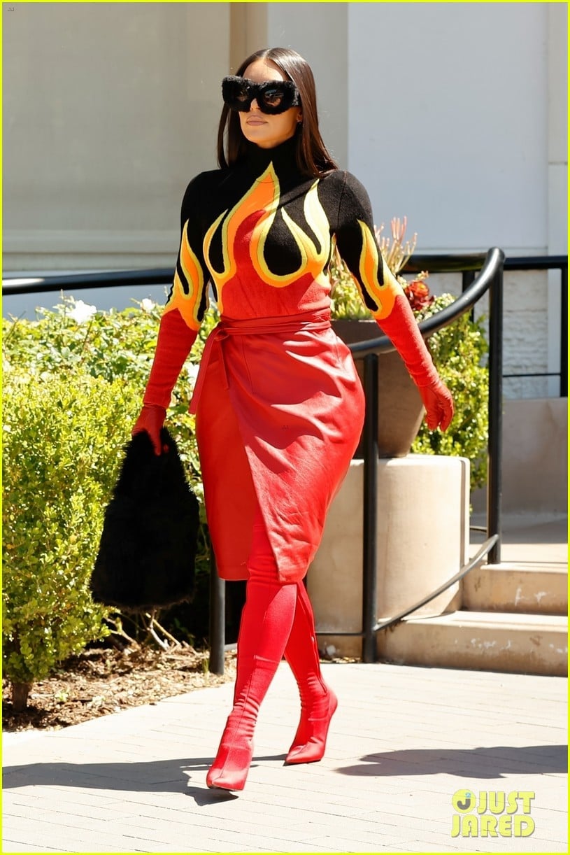 Kim Kardashian Reveals Backstory Behind Her Red Flame Outfit, Reacts to ...