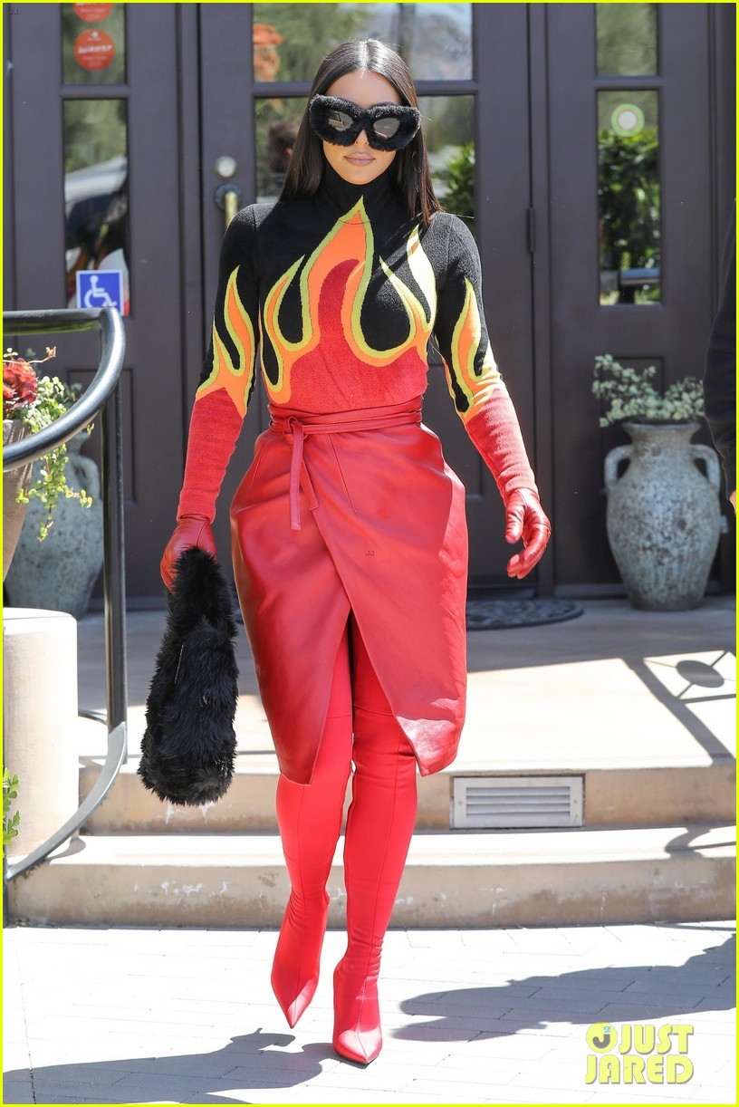 Photo: kim kardashian red flame outfit 12 | Photo 4849349 | Just Jared ...