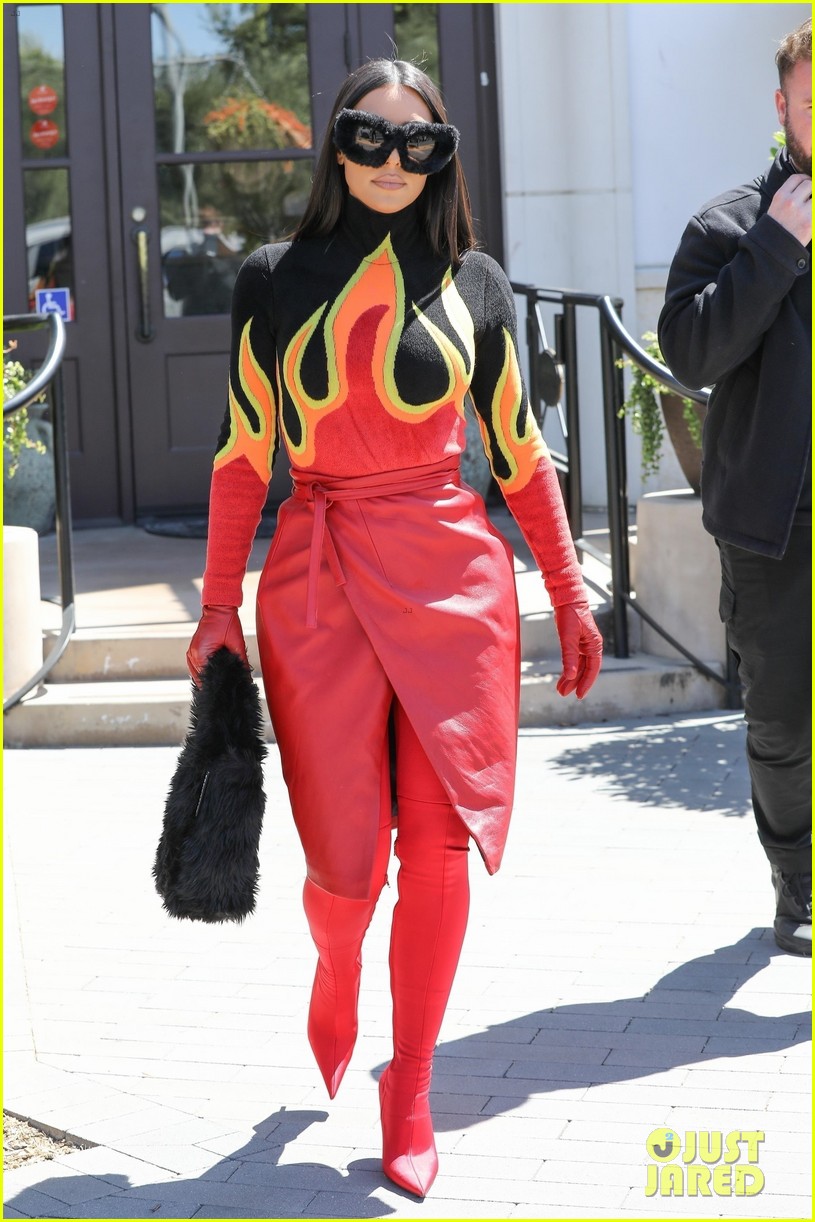 Kim Kardashian Reveals Backstory Behind Her Red Flame Outfit, Reacts to ...