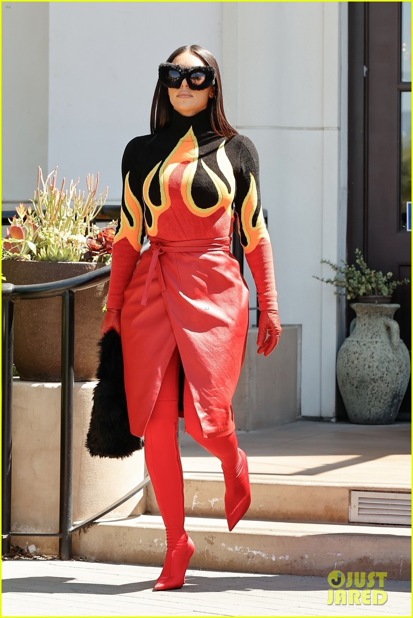 Kim Kardashian Reveals Backstory Behind Her Red Flame Outfit, Reacts to ...