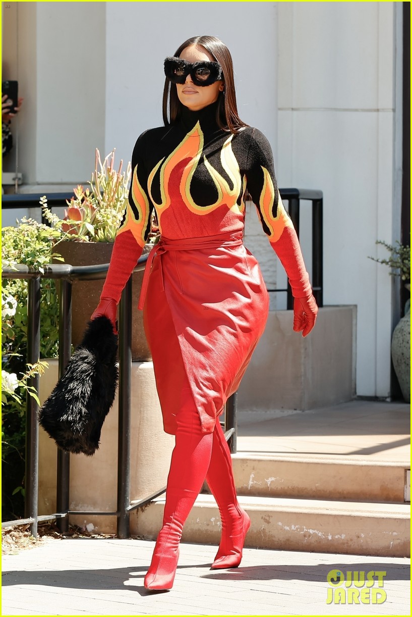 Kim Kardashian Reveals Backstory Behind Her Red Flame Outfit, Reacts to ...