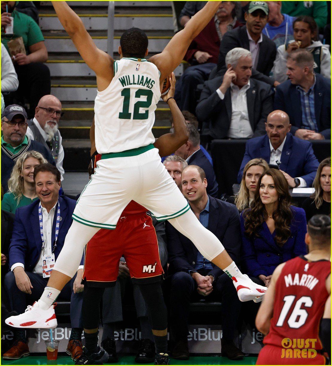 Prince William & Kate Middleton Sit Courtside at Celtics Game in Boston ...
