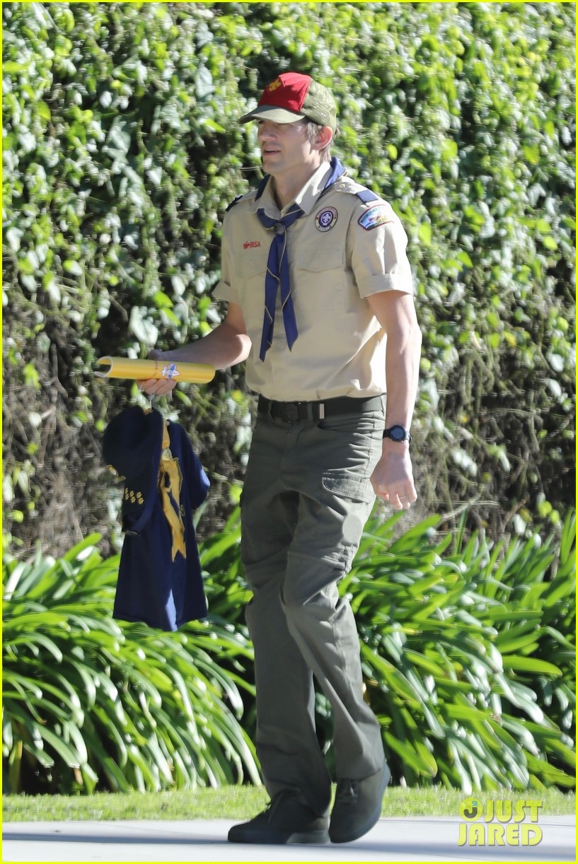 Ashton Kutcher Wears His Boy Scouts Troop Leader Uniform Out in LA ...