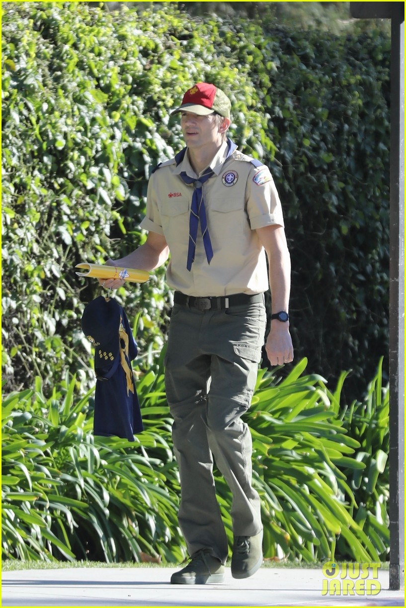 Ashton Kutcher Wears His Boy Scouts Troop Leader Uniform Out in LA ...