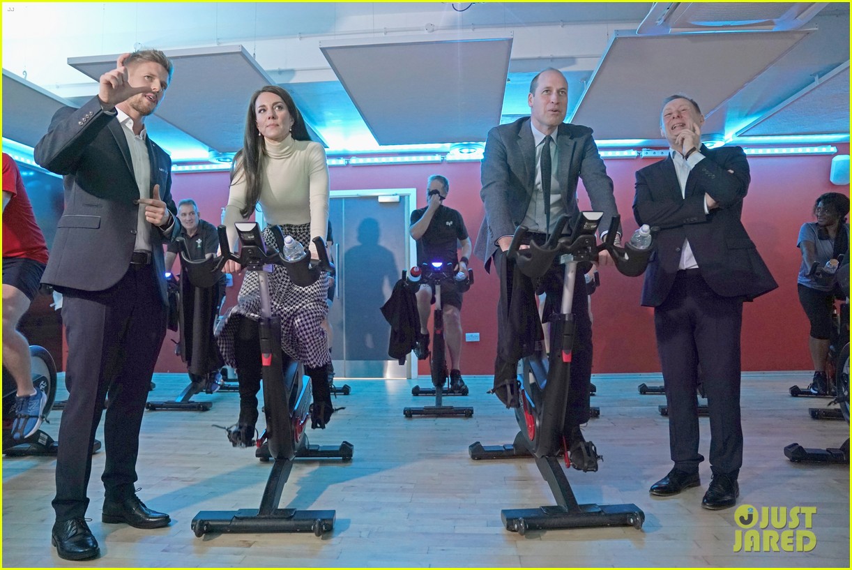 Kate Middleton Wins a Spin Bike Contest While Wearing a Skirt & Heels ...